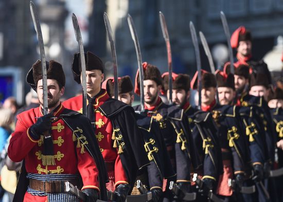 Soldiers Traditional Military Uniforms Perform During Editorial Stock ...