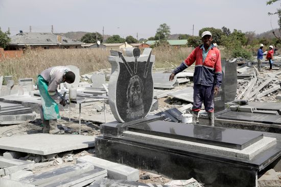 Men Work On Tombstones Open Industrial Editorial Stock Photo - Stock ...