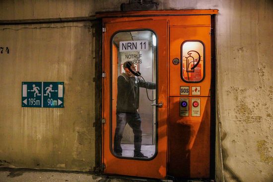 Participant Uses Intunnel Emergency Phone Booth Editorial Stock Photo ...