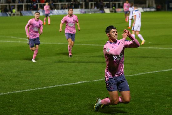 Evertons Mackenzie Hunt Celebrates During Efl Editorial Stock Photo ...