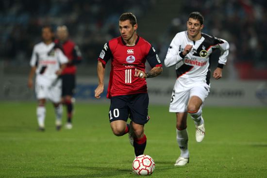 Lilles Ludovic Obraniak Lorients Benjamin Genton Editorial Stock Photo ...