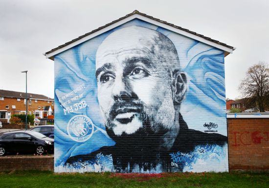 Mural Manchester City Manager Pep Guardiola Editorial Stock Photo ...