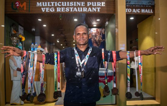 46yearold Athlete Shivanand B Shetty Poses Editorial Stock Photo ...