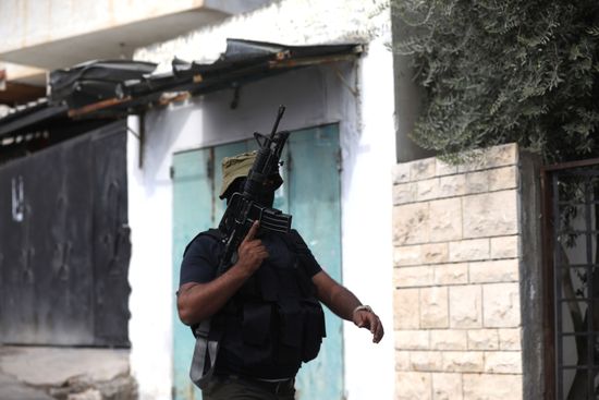 Palestinian Militant Holds His Weapon During Editorial Stock Photo ...