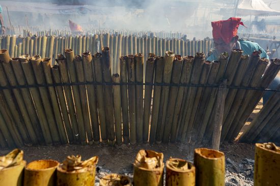 Residents Burned Inuyu Local Bamboo Rice Editorial Stock Photo - Stock ...