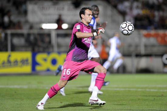 Auxerres Goalkeeper Remy Riou During First Editorial Stock Photo ...