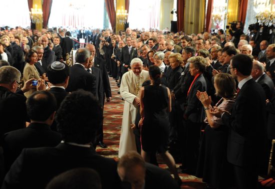 Pope Benedict Xvi Attends Reception Elysee Editorial Stock Photo ...