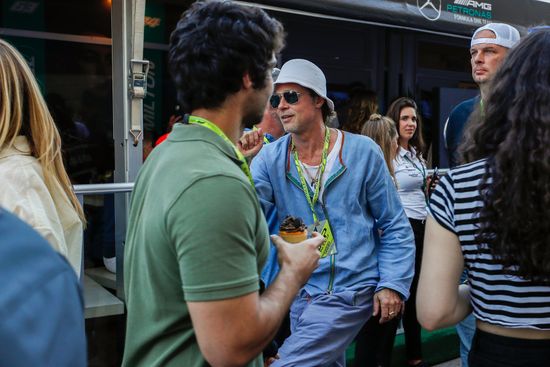 Actor Brad Pitt Walks Through Paddock Editorial Stock Photo - Stock ...