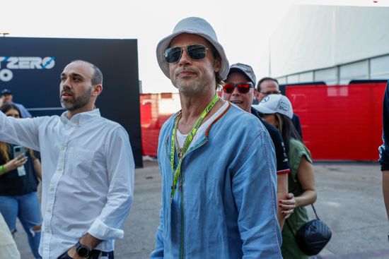 Actor Brad Pitt Walks Through Paddock Editorial Stock Photo - Stock ...