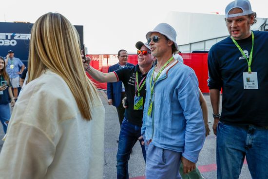 Actor Brad Pitt Walks Through Paddock Editorial Stock Photo - Stock ...