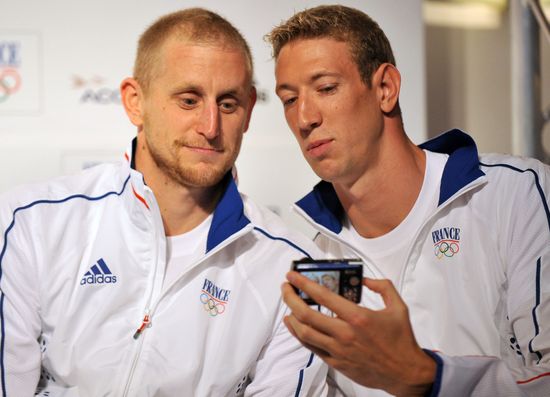 French Swimmer Simon Dufour Alain Bernard Editorial Stock Photo - Stock ...