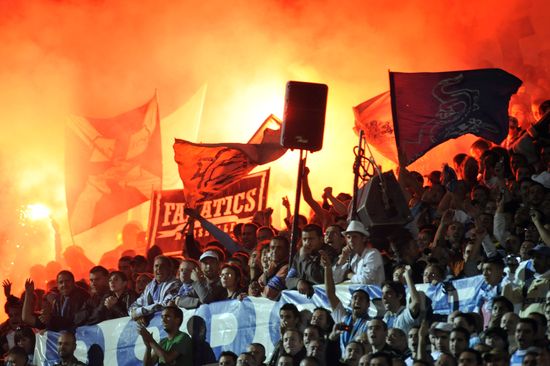 Marseilles Fans During Uefa Champions League Editorial Stock Photo ...