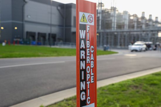 Illustration Picture Shows Warning Sign Fibre Editorial Stock Photo ...
