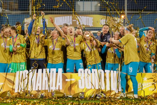 Wfc Zenit Players Celebrate Championship Victory Editorial Stock Photo ...