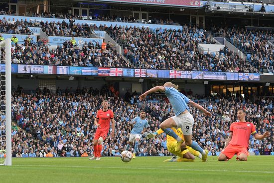 Erling Haaland Manchester City Brought Down Editorial Stock Photo ...