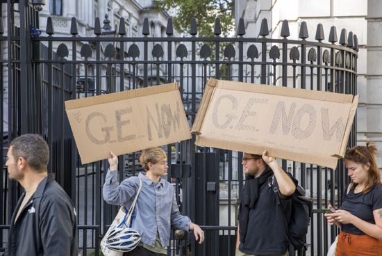 Cardboard Messages Demanding Immediate General Election Editorial Stock ...