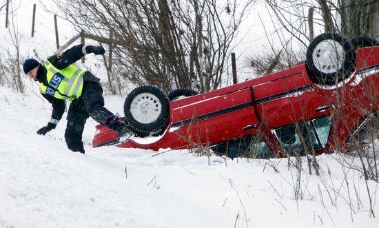 Policeman Ditch Accident Scene Editorial Stock Photo - Stock Image ...