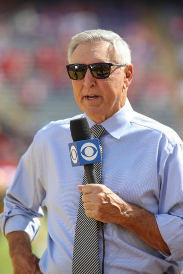 Cbs Announcer Gary Danielson Gives Pregame Editorial Stock Photo ...