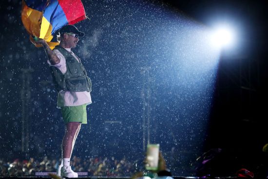 Colombian Singer Feid Performs Megaland Music - Foto de stock de ...