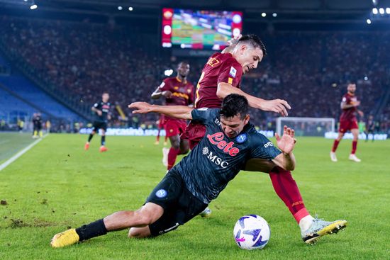 Hirving Lozano Ssc Napoli Roger Ibanez Editorial Stock Photo - Stock ...