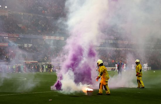 Fire Fighters Pictured During Soccer Match Editorial Stock Photo ...