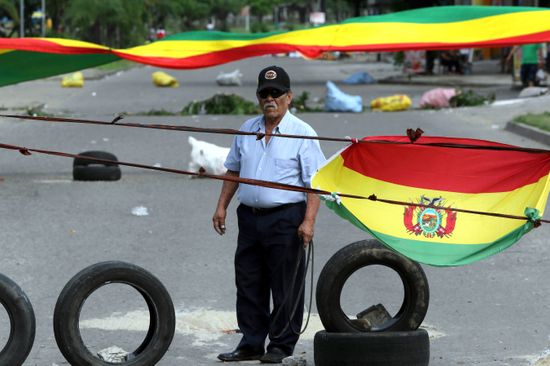 Man Stands Roadblock Set On Street Editorial Stock Photo - Stock Image ...