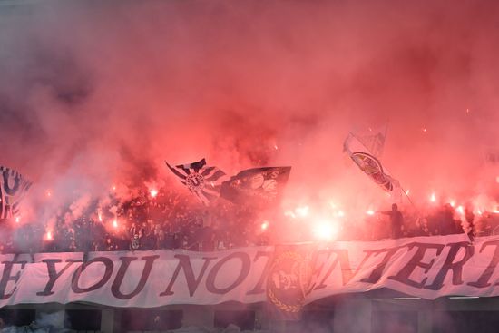 Fans Universitatea Cluj Showing Banner During Editorial Stock Photo ...