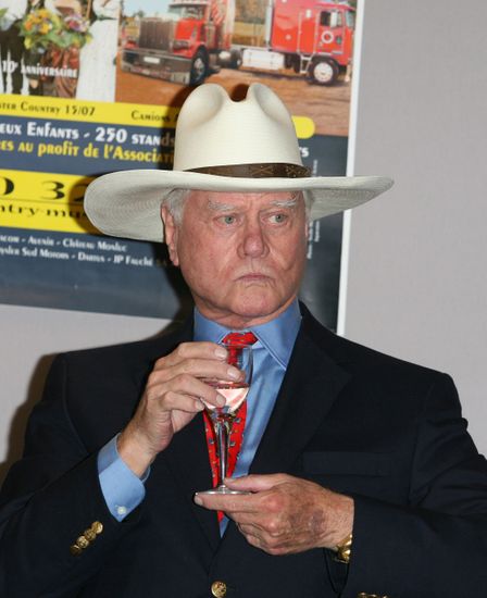 Larry Hagman Attends Exhibition Their Shooting Editorial Stock Photo ...