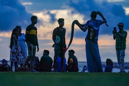 Snake Charmer Shows Python People Galle Editorial Stock Photo - Stock ...