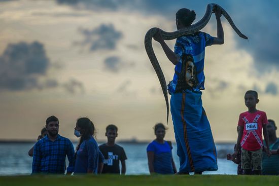 Snake Charmer Shows Python People Galle Editorial Stock Photo - Stock ...
