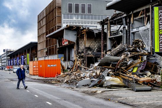 Damage Shops Due Fire Fire Brigade Editorial Stock Photo - Stock Image ...