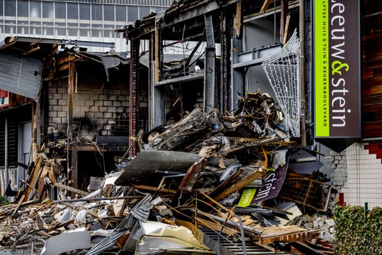 Damage Shops Due Fire Fire Brigade Editorial Stock Photo - Stock Image ...