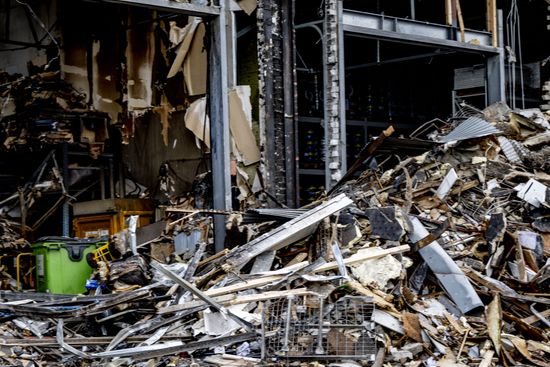 Damage Shops Due Fire Fire Brigade Editorial Stock Photo - Stock Image ...