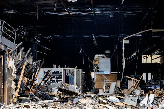 Damage Shops Due Fire Fire Brigade Editorial Stock Photo - Stock Image ...