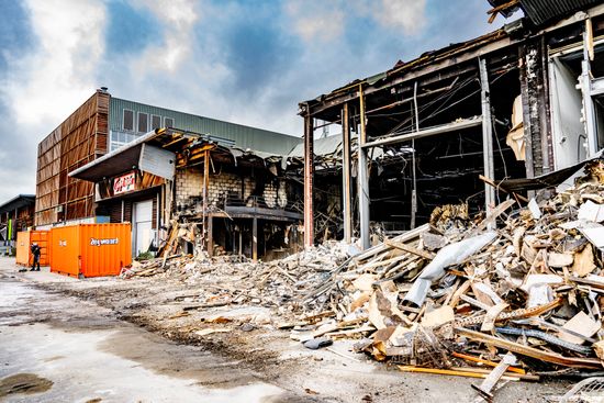 Damage Shops Due Fire Fire Brigade Editorial Stock Photo - Stock Image ...