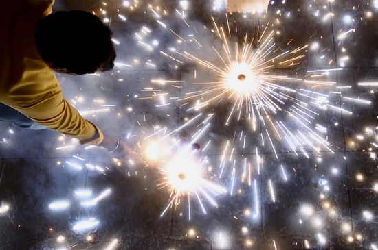 People Burn Crackers During Diwali Festival Editorial Stock Photo ...