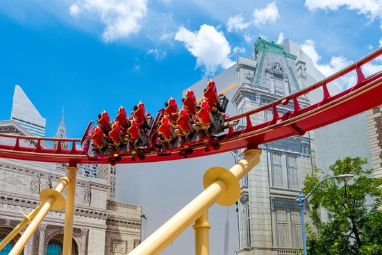 Rollercoaster Cart Moving Full Speed Amusement Editorial Stock Photo ...