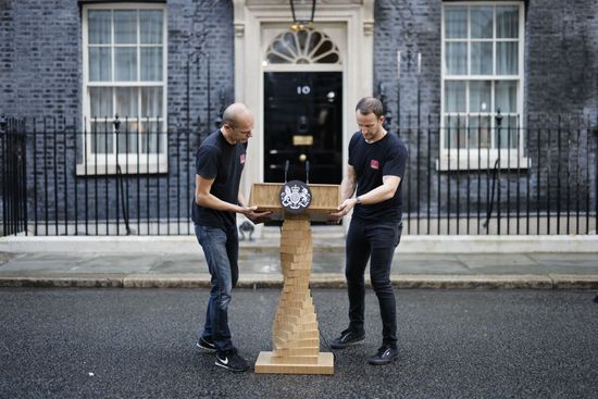 Podium Prepared Outgoing British Prime Minister Editorial Stock Photo ...