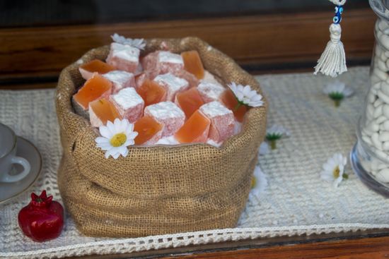 Delicious Turkish Delight Placed Linen Sack Editorial Stock Photo ...