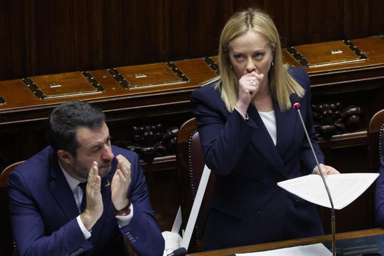 Italian Prime Minister Giorgia Meloni R Editorial Stock Photo - Stock ...