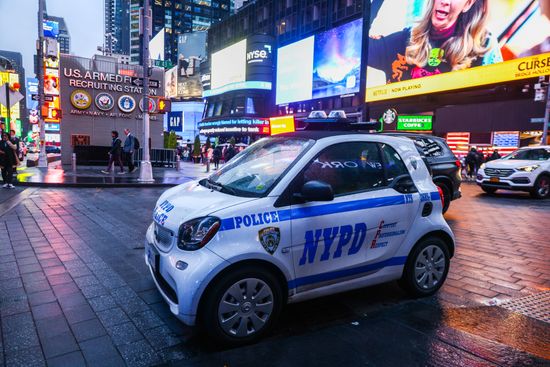 Nypd Smart Car Seen Times Square Editorial Stock Photo - Stock Image ...