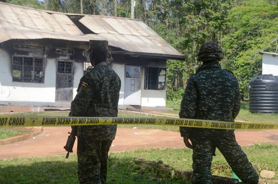 Security Personnel Guard Scene After Fire Editorial Stock Photo - Stock ...