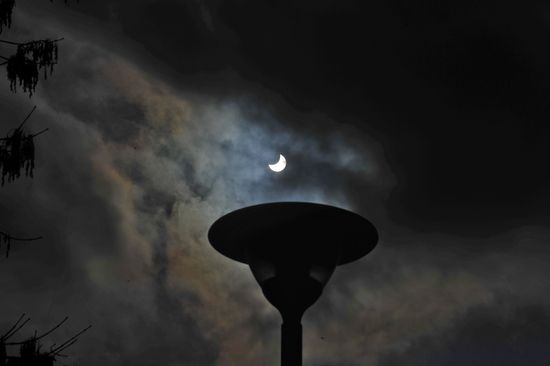 Partial Solar Eclipse Over Poland Dramatic Editorial Stock Photo ...