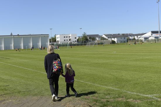 Mother Daughter Stadium Soccer Field Reykjavik Editorial Stock Photo ...