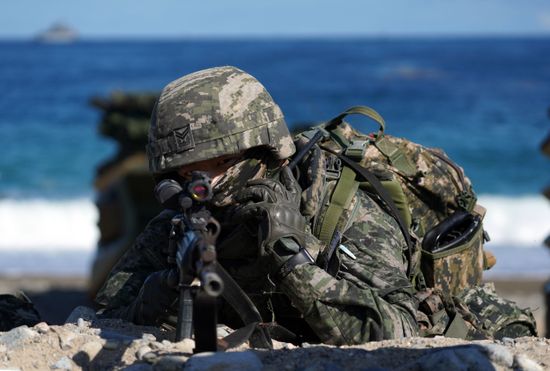 South Korean Rok Marine Corp Takes Editorial Stock Photo - Stock Image ...