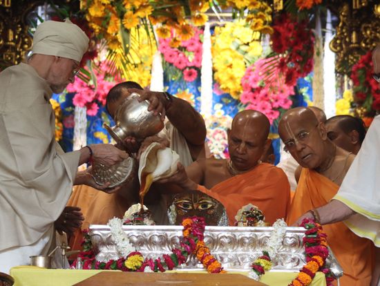 Devotees Iskcon Temple Offering Prayers On Editorial Stock Photo ...