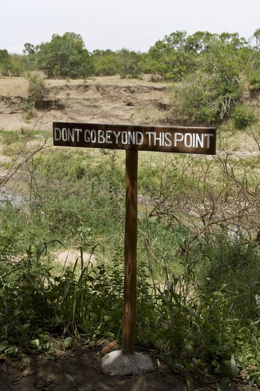Boundary Warning Sign Masai Mara Kenya Editorial Stock Photo - Stock ...