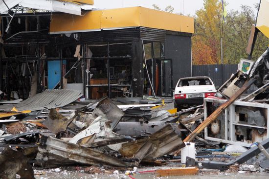 Petrol Station Shows Damage Caused By Editorial Stock Photo - Stock ...