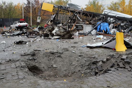 Crater Fragment Russian Missile Pictured Destroyed Editorial Stock ...