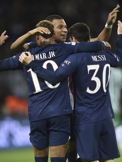 Psgs Jubilation Neymar Jr Leo Messi Editorial Stock Photo - Stock Image ...